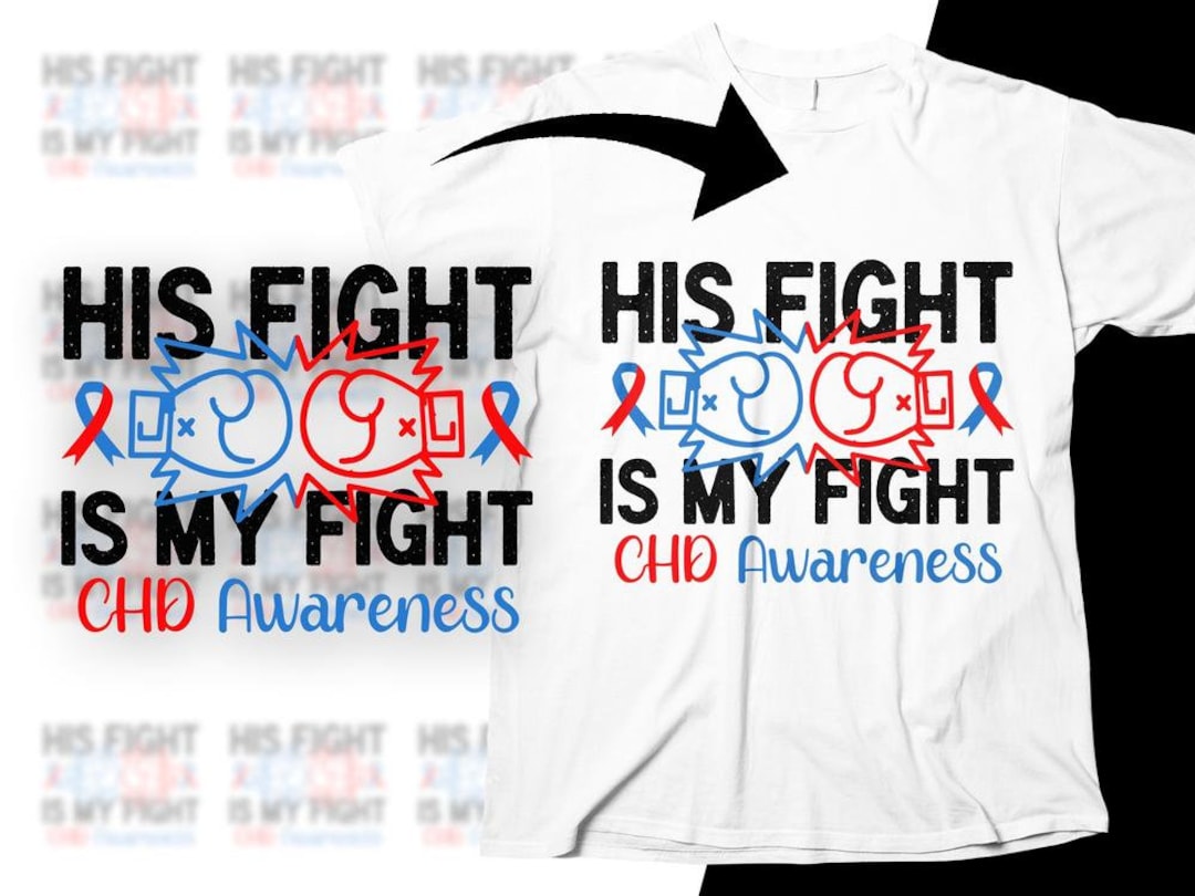 Chd Awareness Svg Png, His Fight is My Fight Svg, Red Blue Ribbon Svg ...