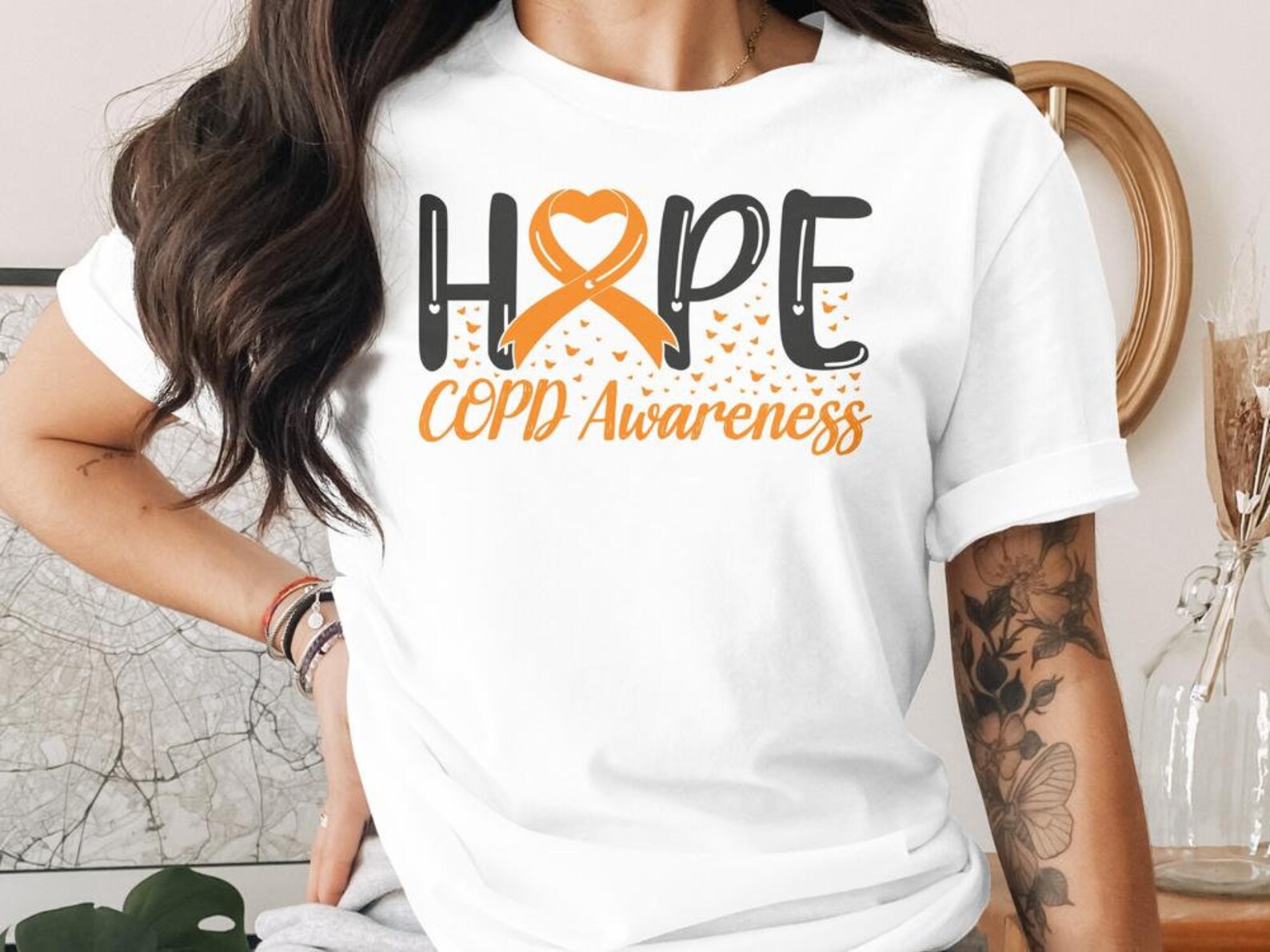COPD Awareness Hope Svg Png, Orange Ribbon Svg, COPD Awareness Svg ...
