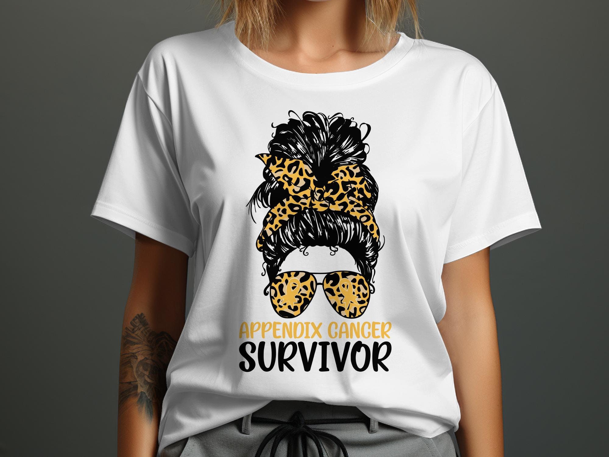 Appendix Cancer Awareness Svg Png Messy Bun Appendix Cancer - Etsy