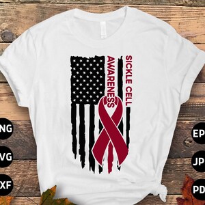 Sickle Cell Awareness Svg Png, Flag Sickle Cell Svg, Anemia Awareness ...