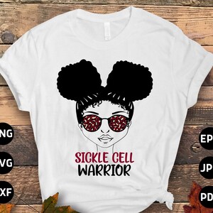 Sickle Cell Awareness Svg Png, Sickle Cell Warrior Afro Girl Svg ...