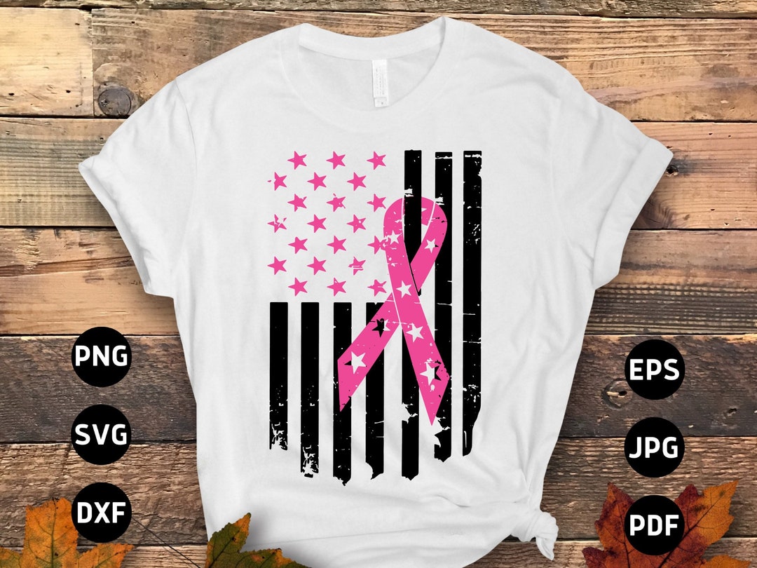Pink Ribbon Flag Svg Png, Breast Cancer Ribbon Flag Svg Breast Cancer ...