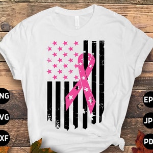 Pink Ribbon Flag Svg Png, Breast Cancer Ribbon Flag Svg Breast Cancer ...