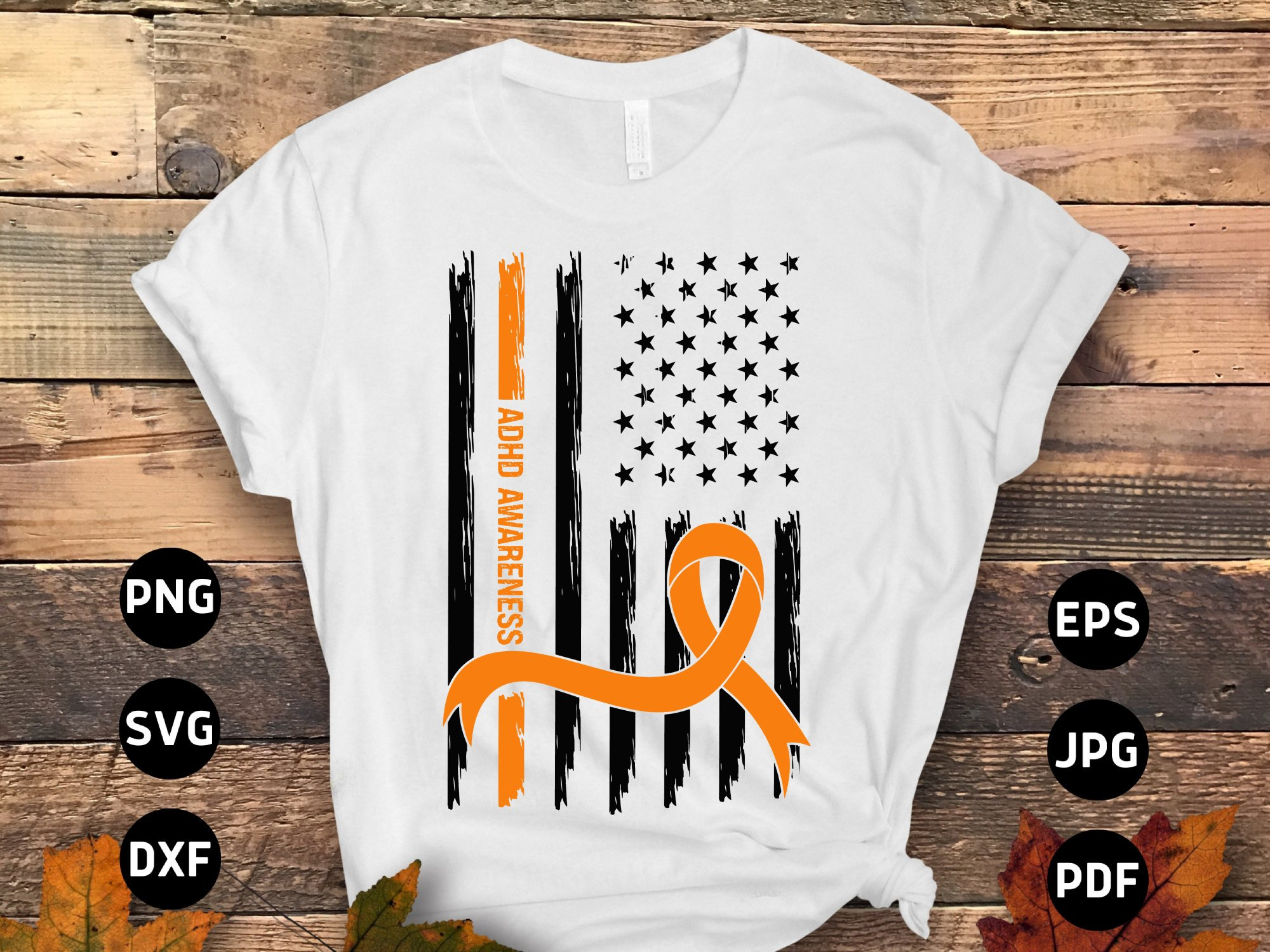 ADHD Awareness Svg Png ADHD Awareness Flag Svg Orange Ribbon - Etsy