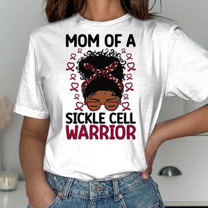 Sickle Cell Awareness Svg Png, Mom of a Sickle Cell Warrior Afro Messy ...