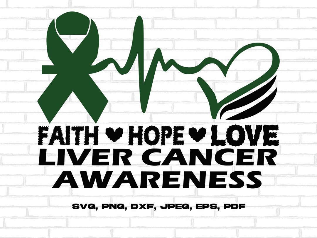Faith Hope Love Svg, Liver Cancer Awareness Svg Png, Emerald Green ...