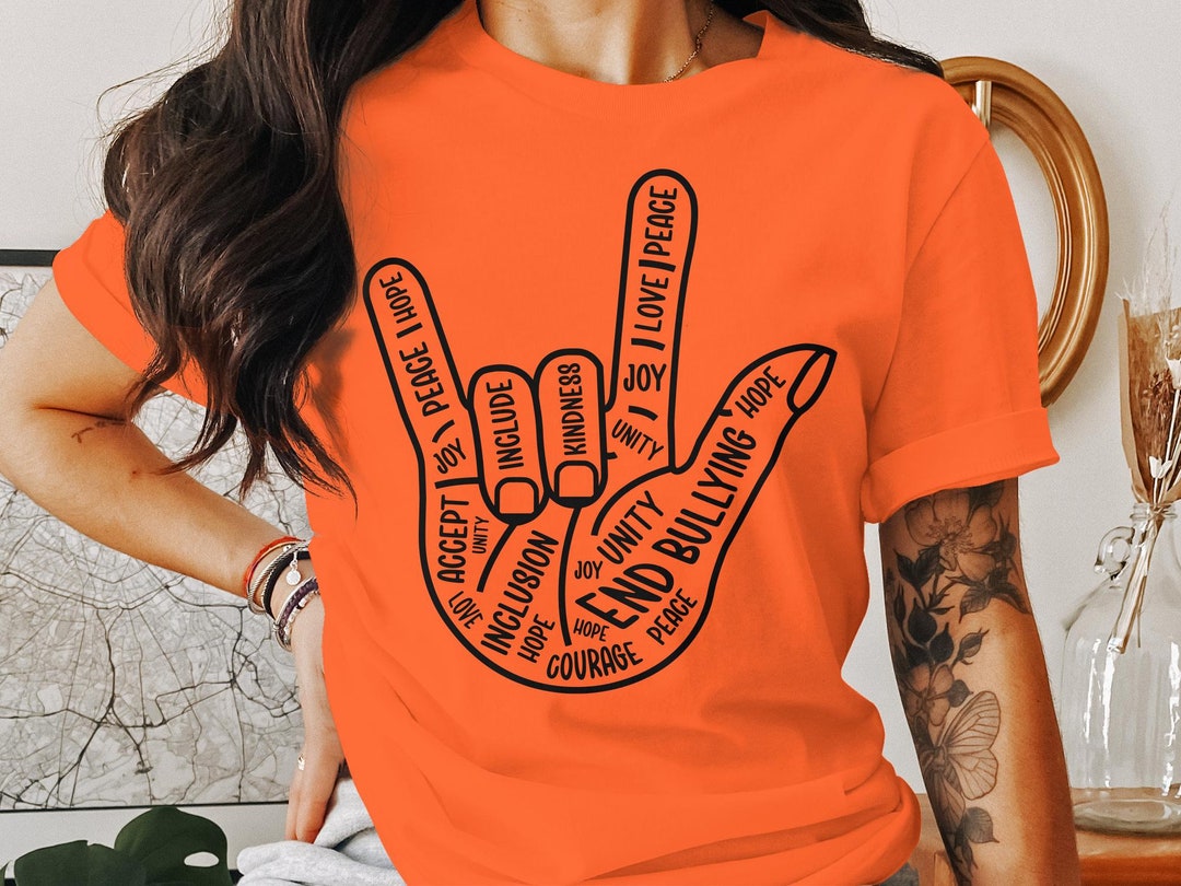Unity Day Shirt, Hand Sign Love End Bullying T-shirt, Anti Bullying ...