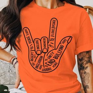 Unity Day Shirt, Hand Sign Love End Bullying T-shirt, Anti Bullying ...