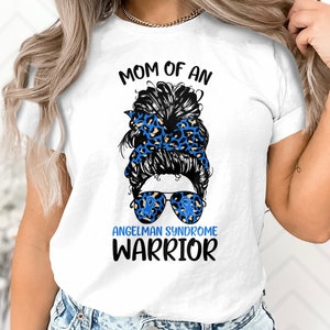 Angelman Syndrome Awareness Svg Png, Messy Bun Mom of an Angelman ...