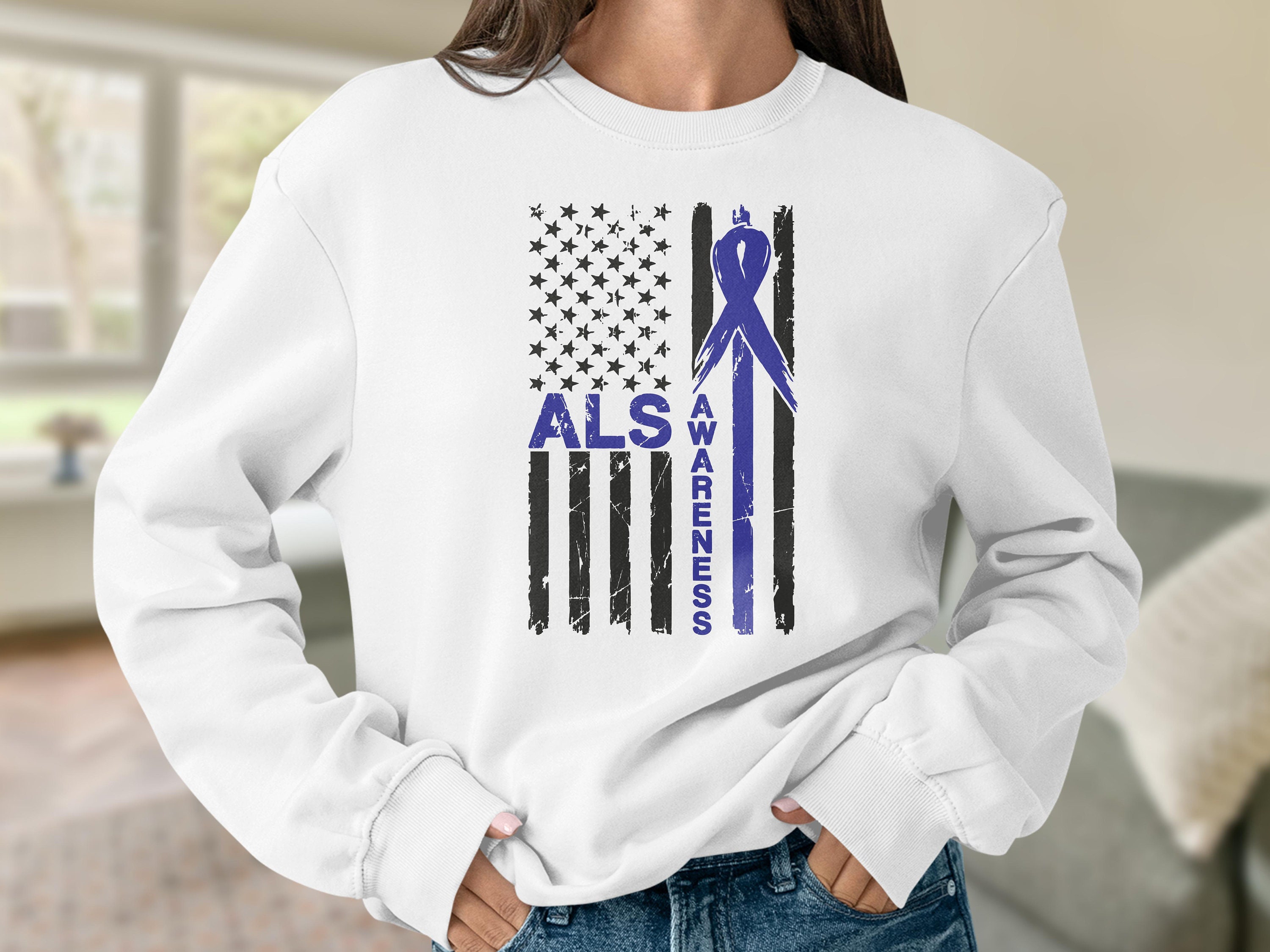 ALS Awareness Svg Png ALS Awareness Flag Svg Blue Ribbon Svg - Etsy