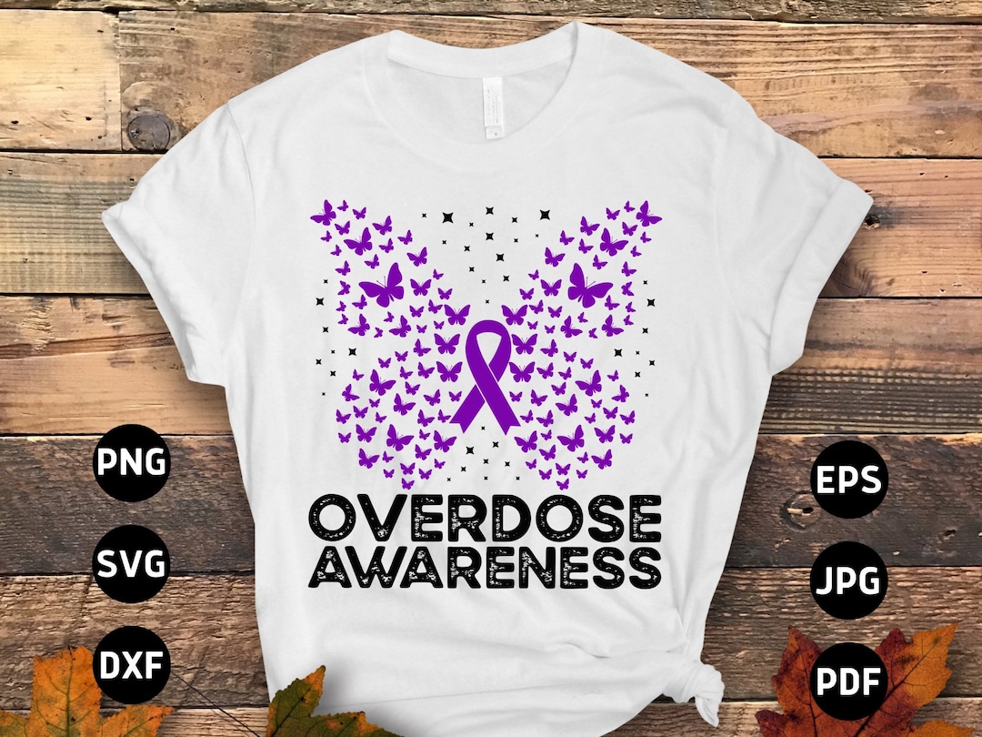 Overdose Awareness Svg Png, Butterfly Overdose Svg, Addiction Awareness ...