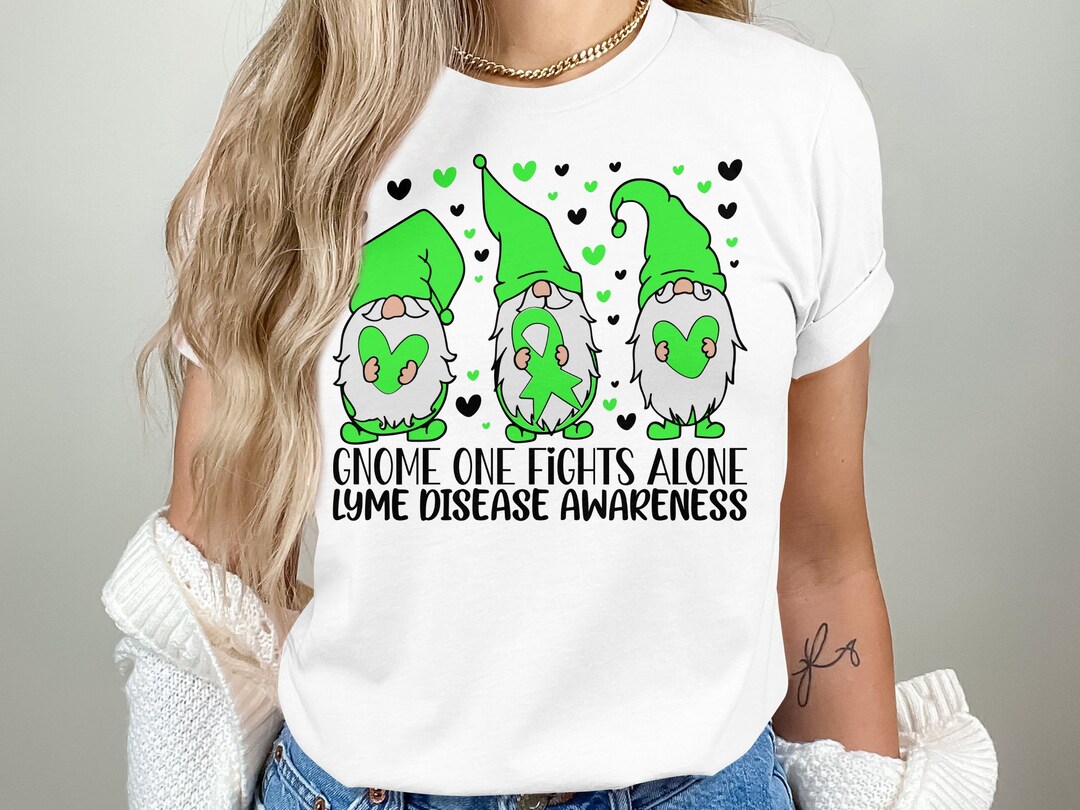 Lyme Disease Awareness Svg Png, Gnome One Fights Alone Svg, Lame Green ...