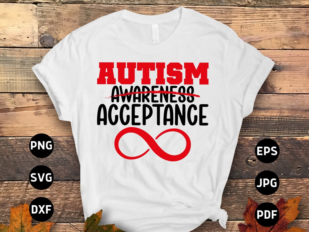 Autism Acceptance Svg Png, Red Autism Acceptance Awareness Svg Png, ASD ...