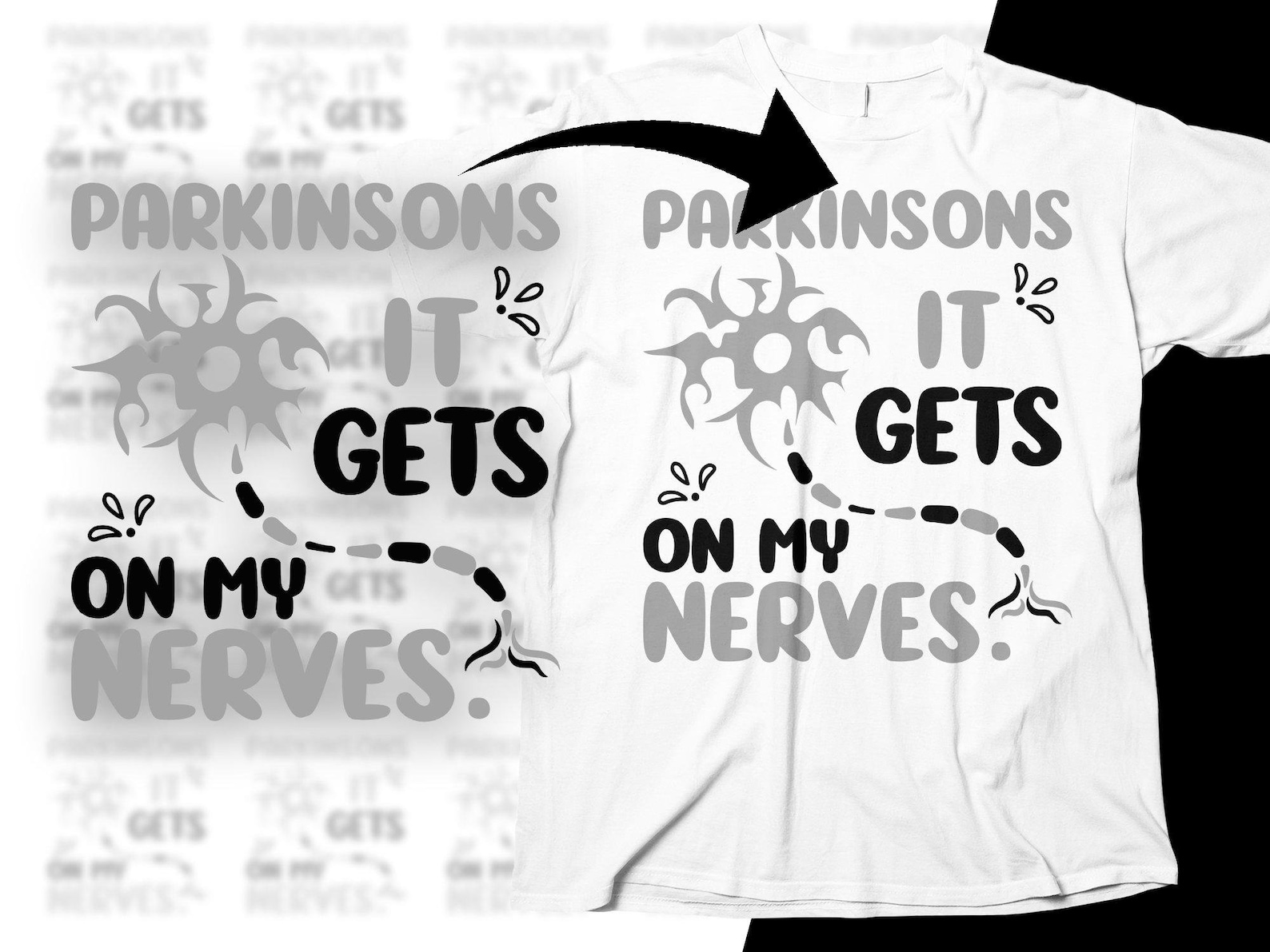 Parkinson's Disease Awareness Svg Png, Parkinsons It Gets on My Nerves ...