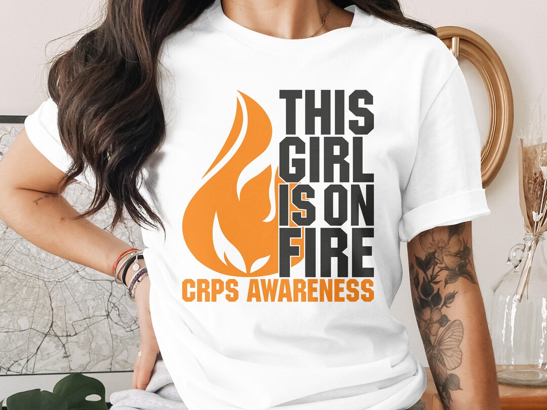 CRPS Awareness Svg Png, This Girl is on Fire Svg, Orange Ribbon Svg ...
