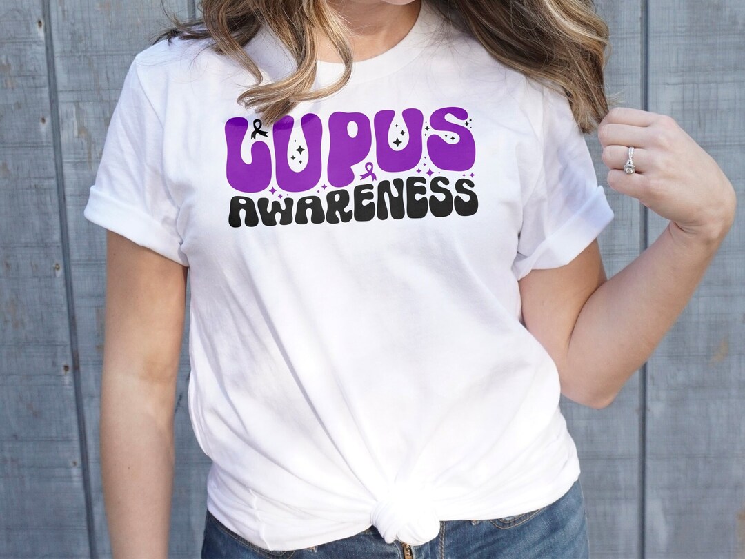 Lupus Awareness Svg Png, Retro Lupus Svg, Support Lupus Purple Ribbon ...