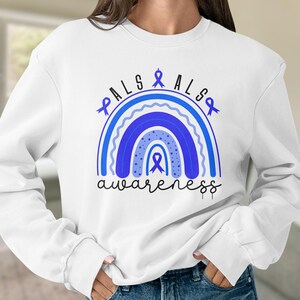 ALS Awareness Svg Png, Als Awareness Rainbow Svg, Blue Ribbon Svg ...