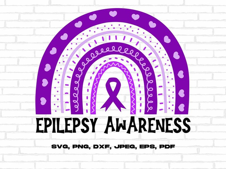 Epilepsy Awareness Svg Png, Epilepsy Awareness Rainbow Svg, Purple ...