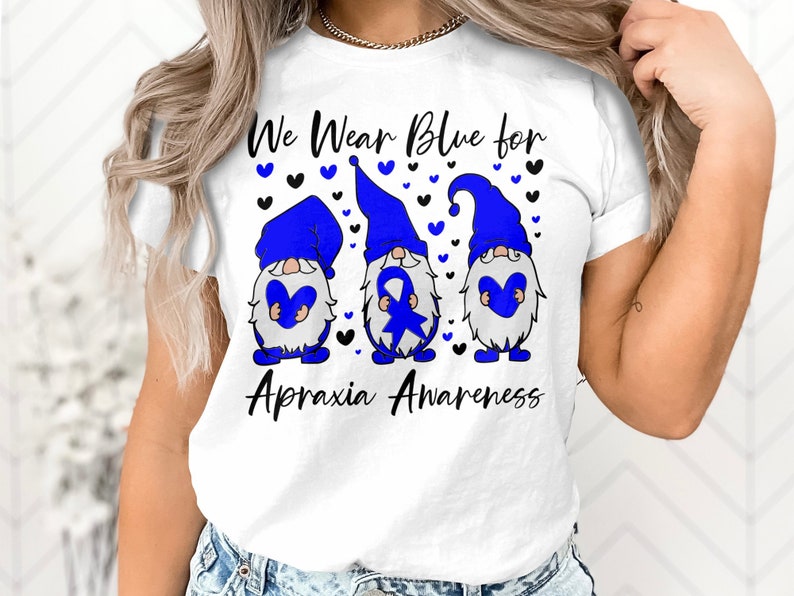 Apraxia Awareness Svg Png We Wear Blue for Apraxia Gnome Svg - Etsy