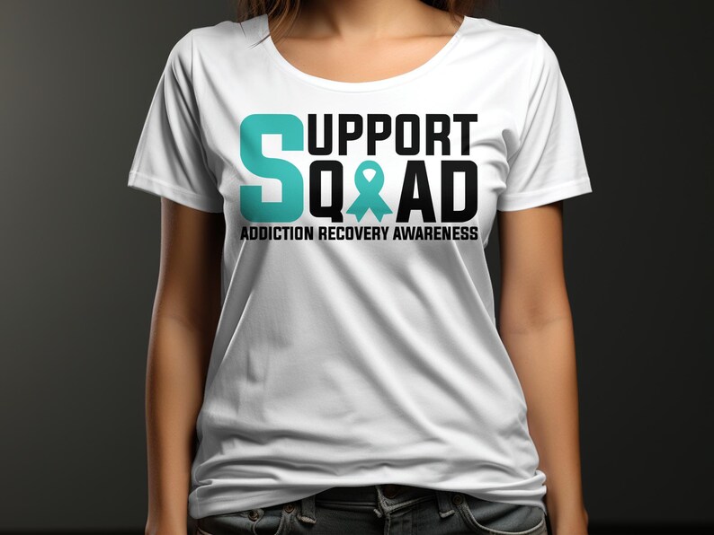 Addiction Recovery Awareness Svg Png Support Squad Svg Teal - Etsy