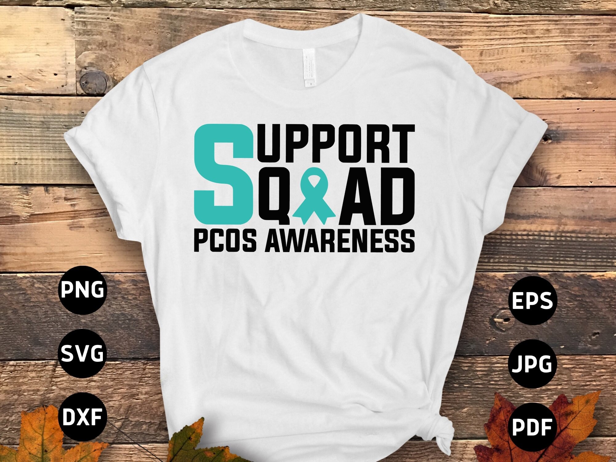 PCOS Awareness Svg Png Support Squad Svg Ovary Syndrome Teal - Etsy