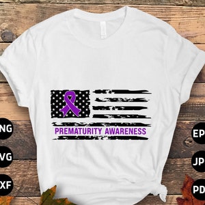 Prematurity Awareness Svg Png, Prematurity Awareness Flag Svg, Purple ...