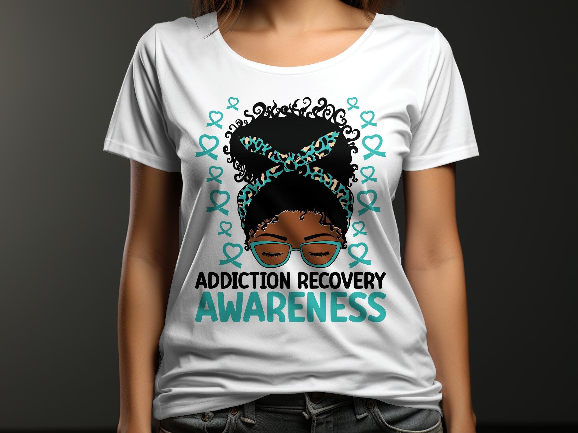 Addiction Recovery Awareness Svg Png Afro Messy Bun Addiction - Etsy