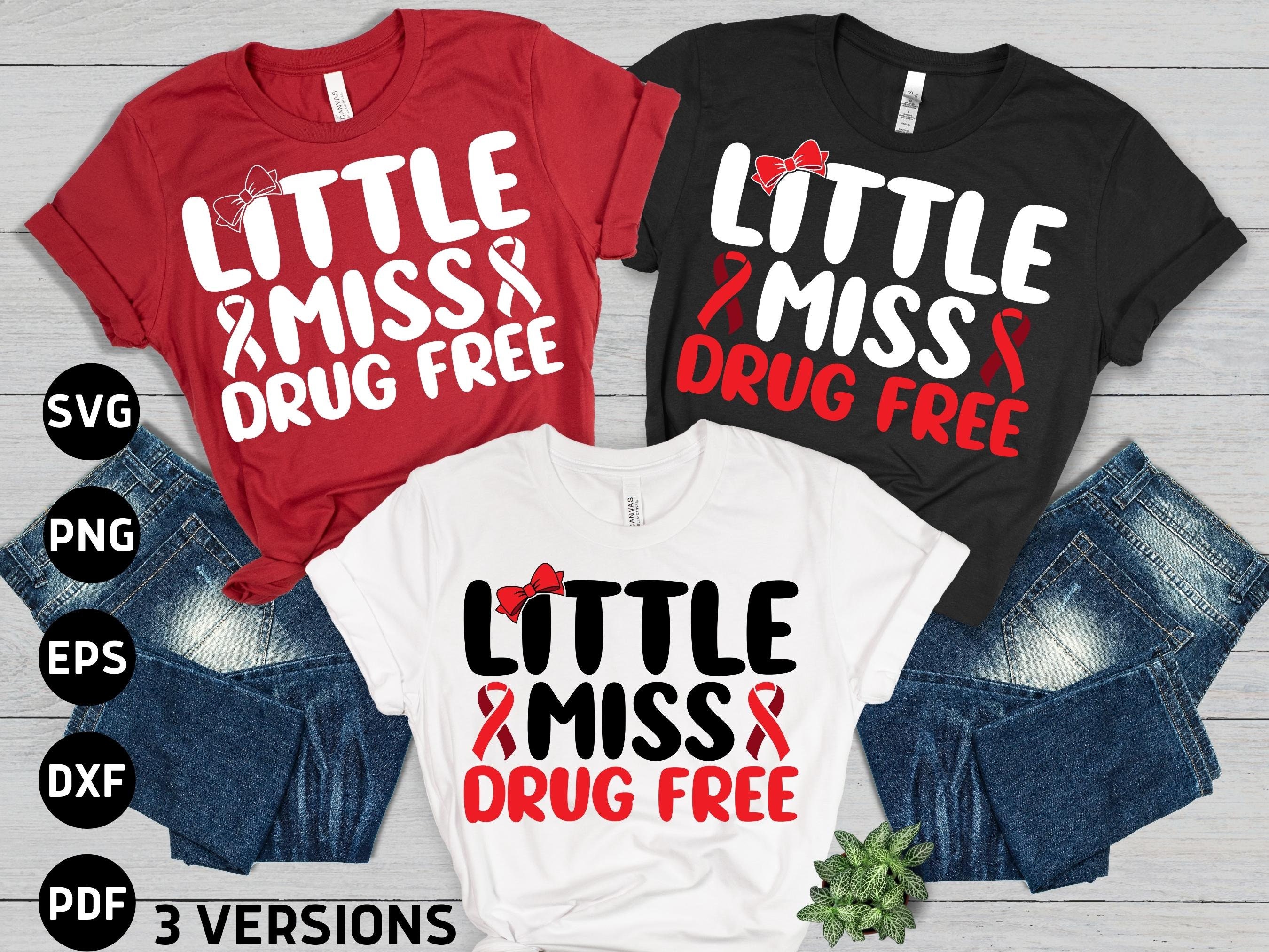 Little Miss Drug Free Svg Png, Red Ribbon Week Girls Svg, Drug Free Svg ...