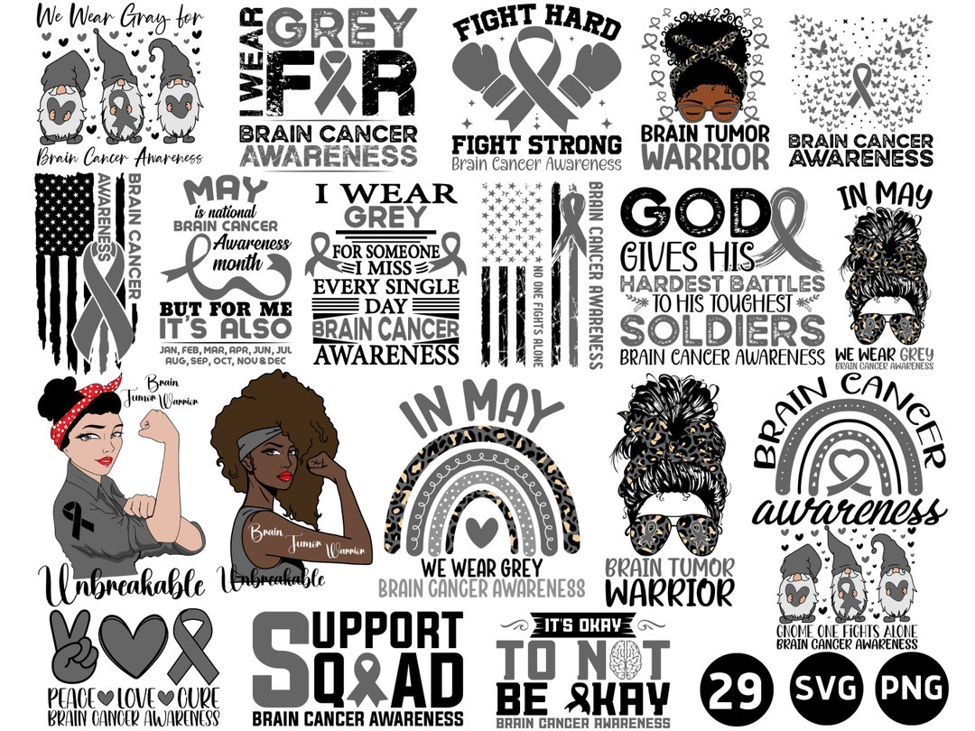 Brain Cancer Awareness Svg Png Bundle, Brain Tumor Awareness Svg Png ...