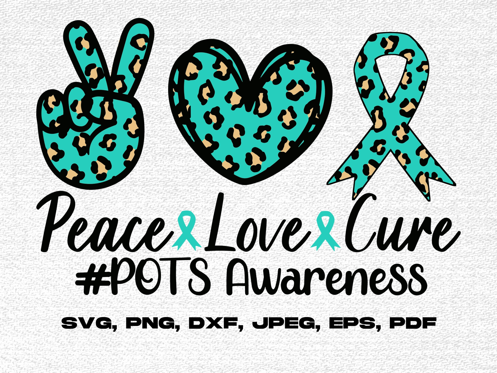 POTS Awareness Svg Png Peace Love Cure Svg POTS Syndrome - Etsy