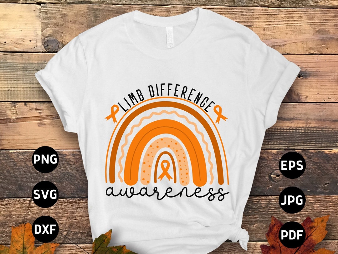 Limb Loss Awareness Svg Png, Limb Difference Rainbow Svg, Orange Ribbon ...
