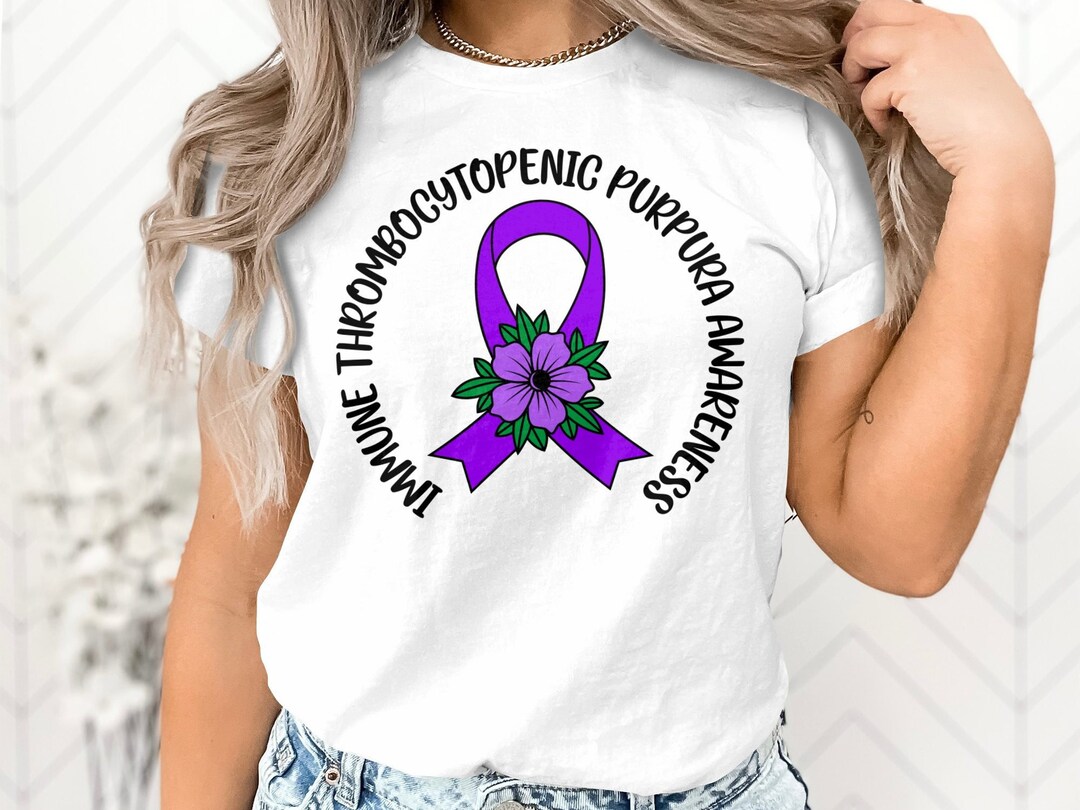 ITP Awareness Svg Png, Immune Thrombocytopenic Purpura Floral Ribbon ...