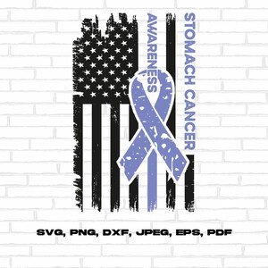 Stomach Cancer Awareness Flag Svg Png, Periwinkle Ribbon Svg, Stomach ...