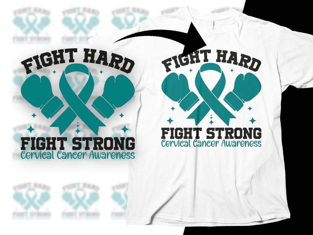 Cervical Cancer Awareness Svg Png Fight Hard Fight Strong - Etsy