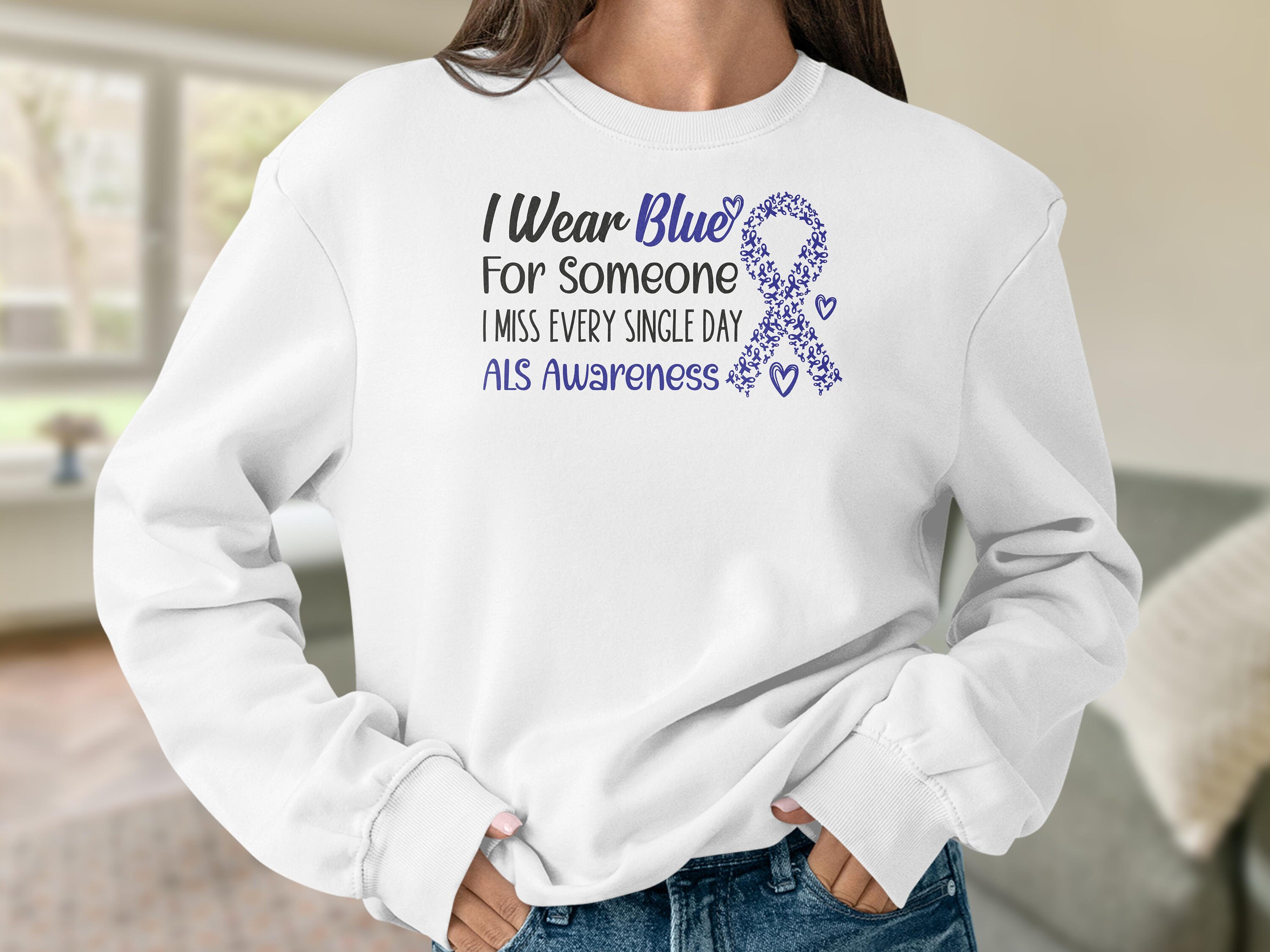 ALS Awareness Svg Png, I Wear Blue for Someone I Miss Every Single Day ...