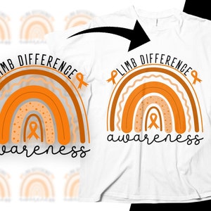 Limb Loss Awareness Svg Png, Limb Difference Rainbow Svg, Orange Ribbon ...