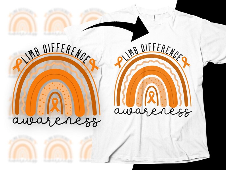 Limb Loss Awareness Svg Png, Limb Difference Rainbow Svg, Orange Ribbon ...