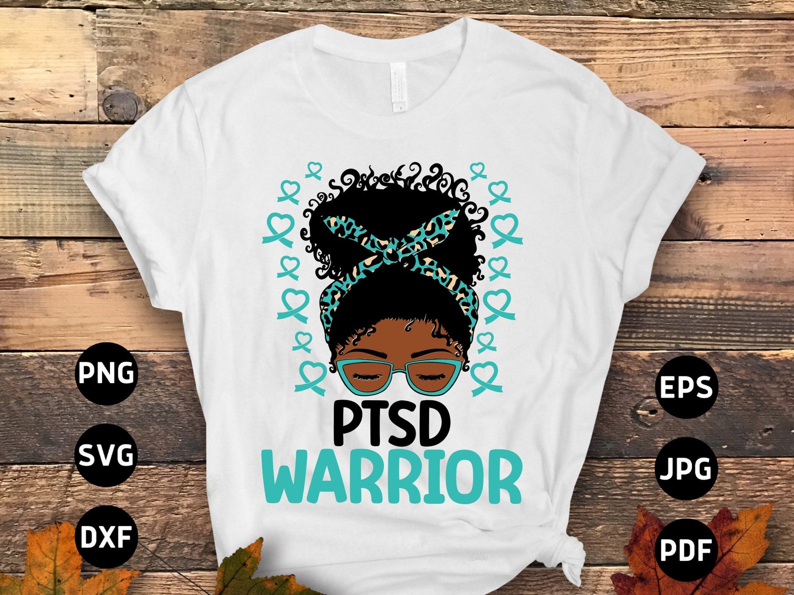 PTSD Awareness Svg Png PTSD Warrior Afro Messy Bun Svg Teal - Etsy
