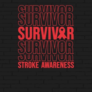 Stroke Survivor Svg, Stroke Awareness Svg Png, Red Ribbon Svg Cricut ...