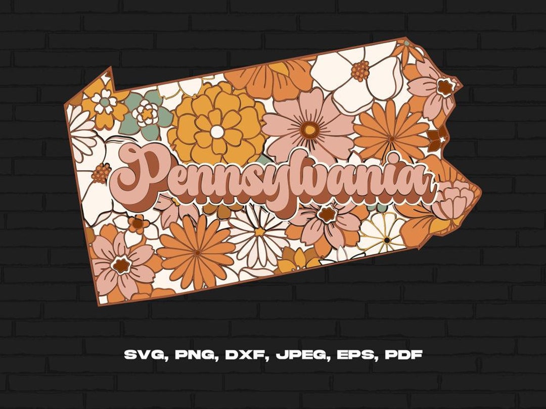 Pennsylvania State Svg Png, Pennsylvania Map Svg, Retro Pennsylvania ...