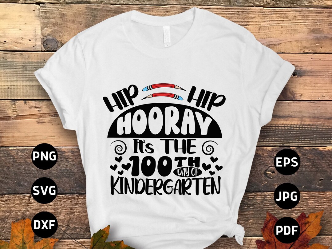 Retro Hip Hip Hooray It's the 100th Day of Kindergarten PNG, 100 Days ...