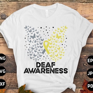 Deaf Awareness Svg Png, Deaf Butterfly Svg, Funny Deaf Art Sayings ...