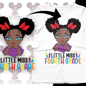 4th Grade Girl Svg, Little Miss 4th Grade Black Girl Svg Png, Back to ...