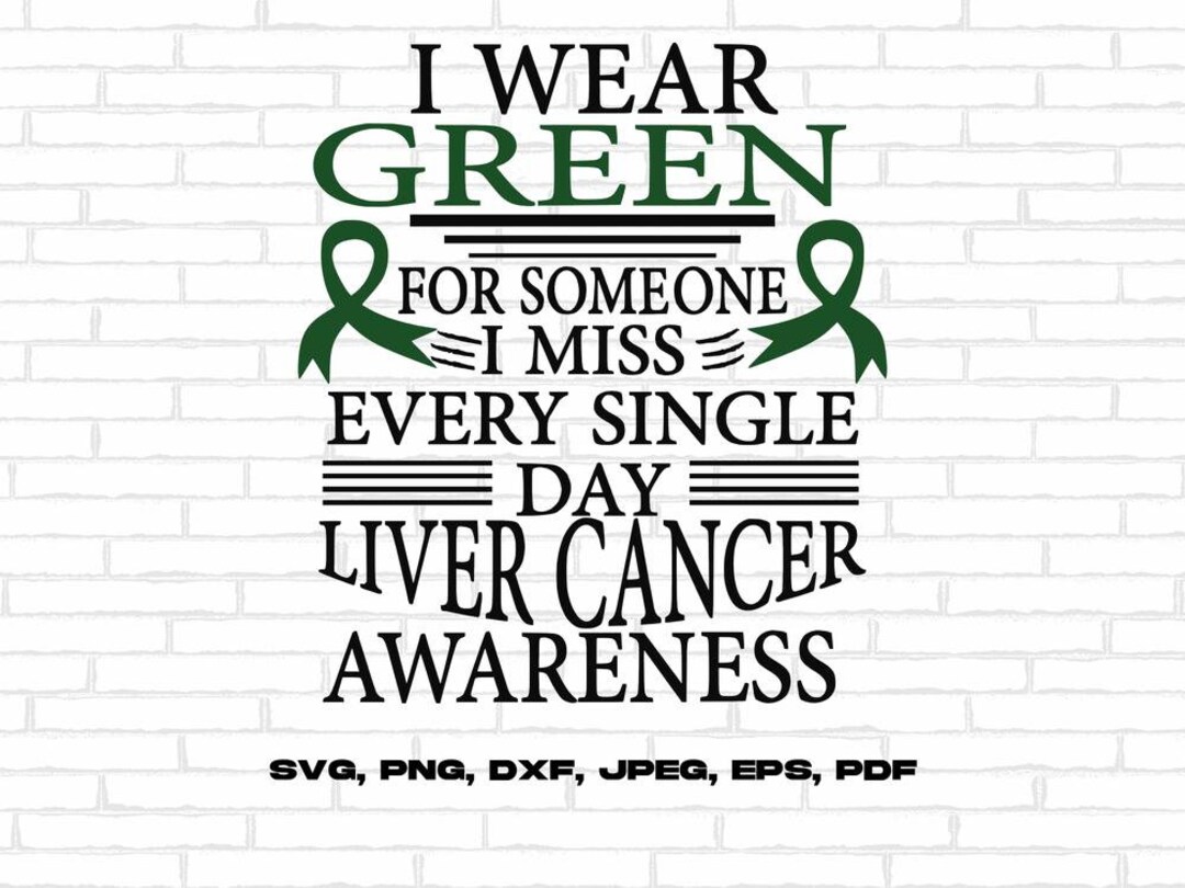 Liver Cancer Awareness Svg Png, Liver Svg, Emerald Green Ribbon Svg ...