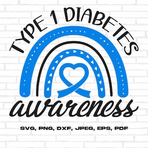 Diabetes Awareness Svg Png, Type 1 Diabetes Awareness Svg, Blue Ribbon ...