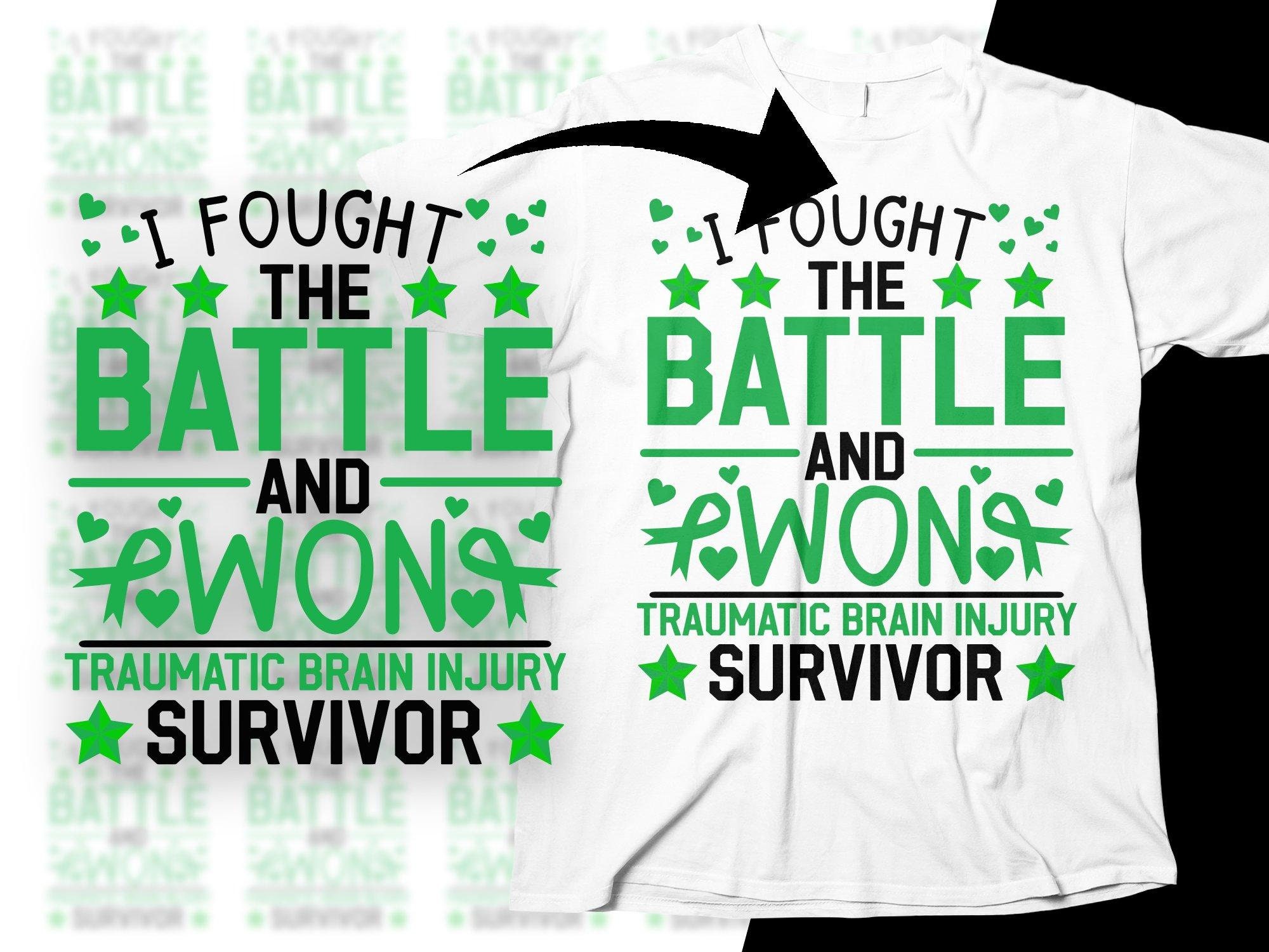Brain Injury Survivor Svg Png, I Fought the Battle and Won Svg, Green ...