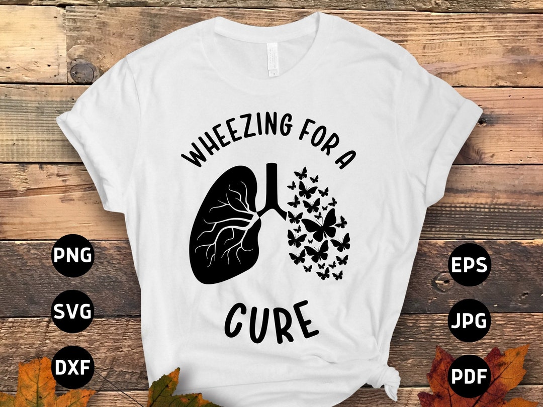 Wheezing for A Cure Svg, Butterfly Asthma Awareness Svg Png, Gray ...
