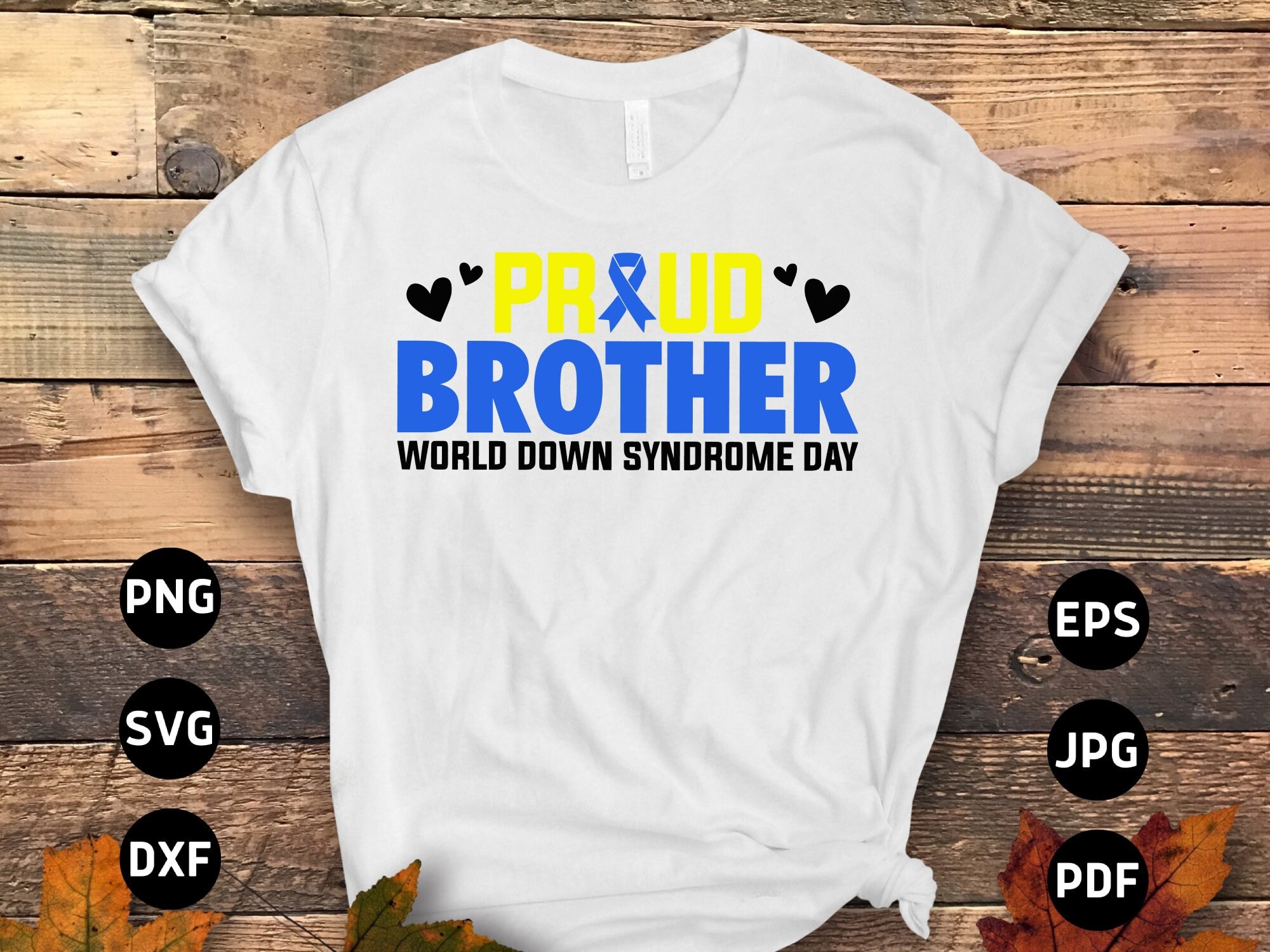 Down Syndrome Awareness Svg Png, Proud Brother Svg, Blue Yellow Ribbon ...