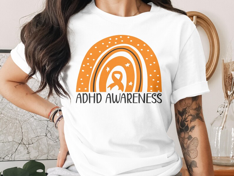 ADHD Awareness Svg Png ADHD Awareness Rainbow Svg Orange - Etsy