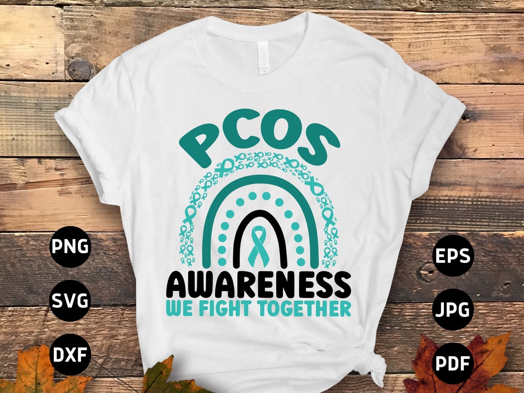 PCOS Awareness Svg Png, We Fight Together Svg, Ovary Syndrome Teal ...